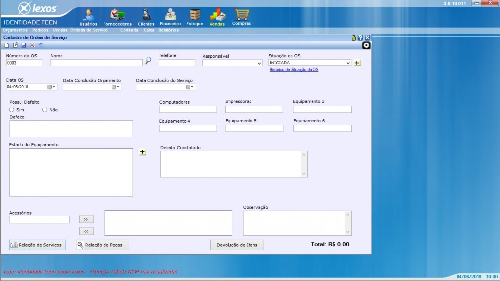 sistema de ordem de serviço